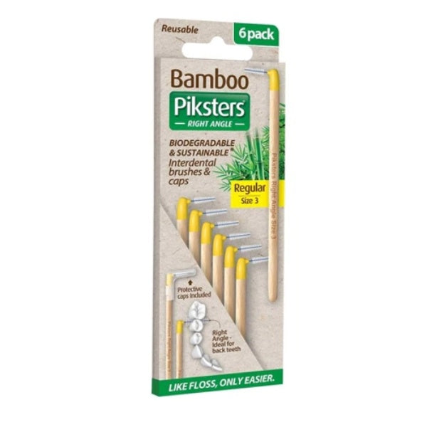 Bamboo Piksters Interdental Brushes Angle 6-Pack