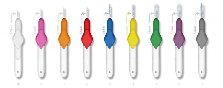 Optim Interdental Brushes 8's Sizes: 00-7 (0.35-1.3mm)