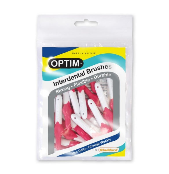 Optim Interdental Brushes Pack 25's Sizes: 00-7 (0.35-1.3mm)
