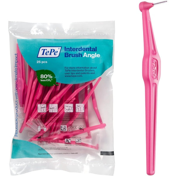 TePe Angle Interdental Brushes (25-pk) Sizes: 0-5; 0.4-0.8mm