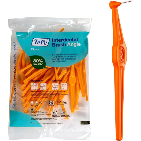 TePe Angle Interdental Brushes (25-pk) Sizes: 0-5; 0.4-0.8mm